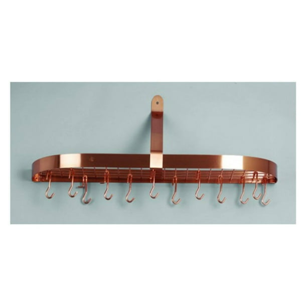 Satin Copper Wall-Mount Pot Rack with Grid & 12 Hooks - Walmart.com