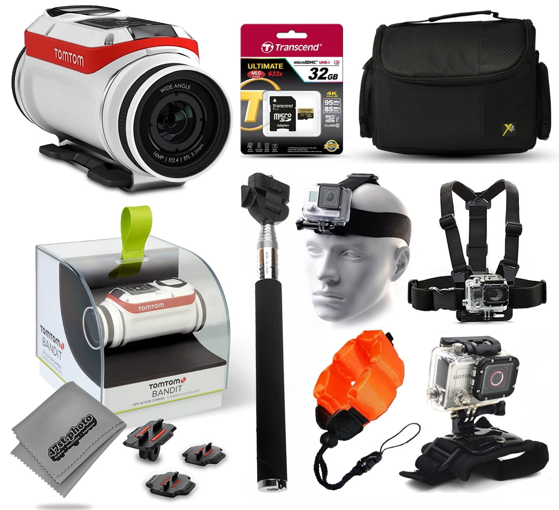 TomTom Bandit 4K Action Camera with 32GB Ultra Memory + Large Travel ...