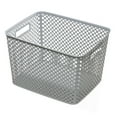 Mainstays Extra Large Decorative Plastic Storage Basket w/Lid, Gray ...