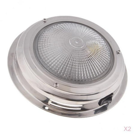 2 Units 12V 10W 170mm LED Ceiling Light with Stainless Steel Material Housing, Waterproof Lens ...