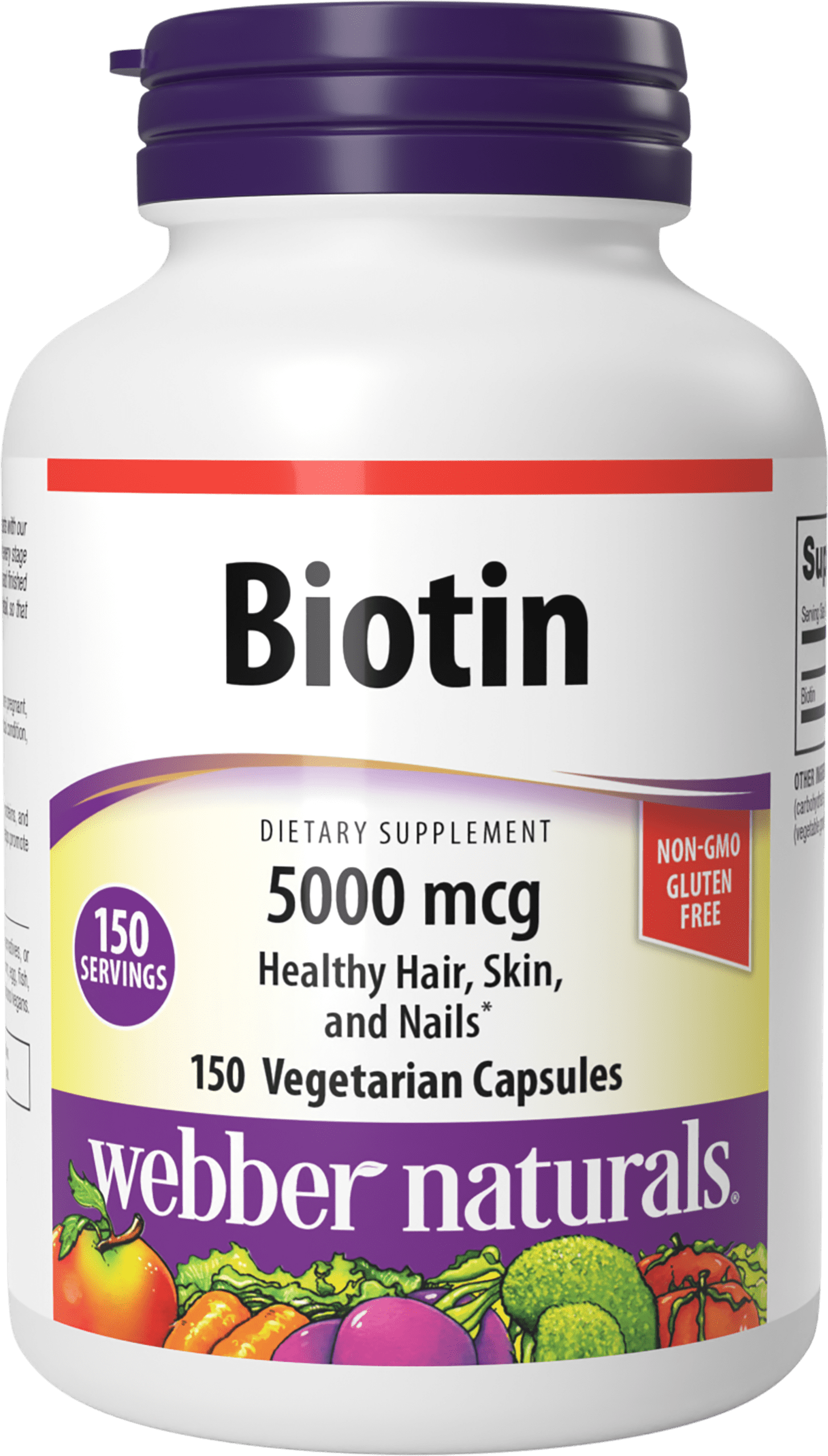 Webber Naturals Biotin 5,000 mcg, 150 Capsules, Supports Healthy Hair ...