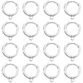 16Pcs Brass Hoop Earring Findings with Horizontal Loop Ring Real ...