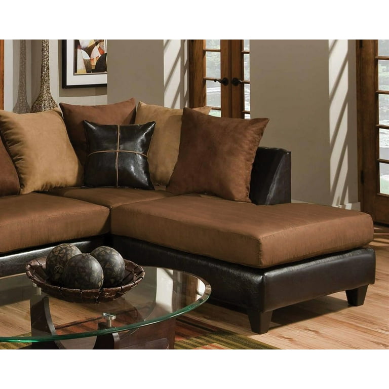 Dark Brown Microfiber Sofa Set | Baci Living Room