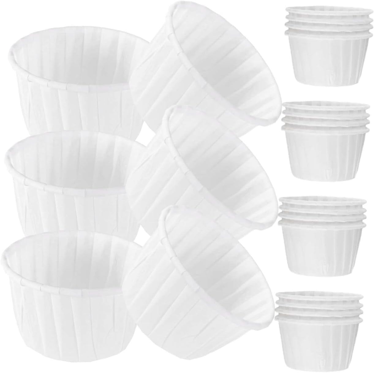 50pcs Cupcake Cake Roll Cups Round Tray Mini Decor Wedding Decorations ...