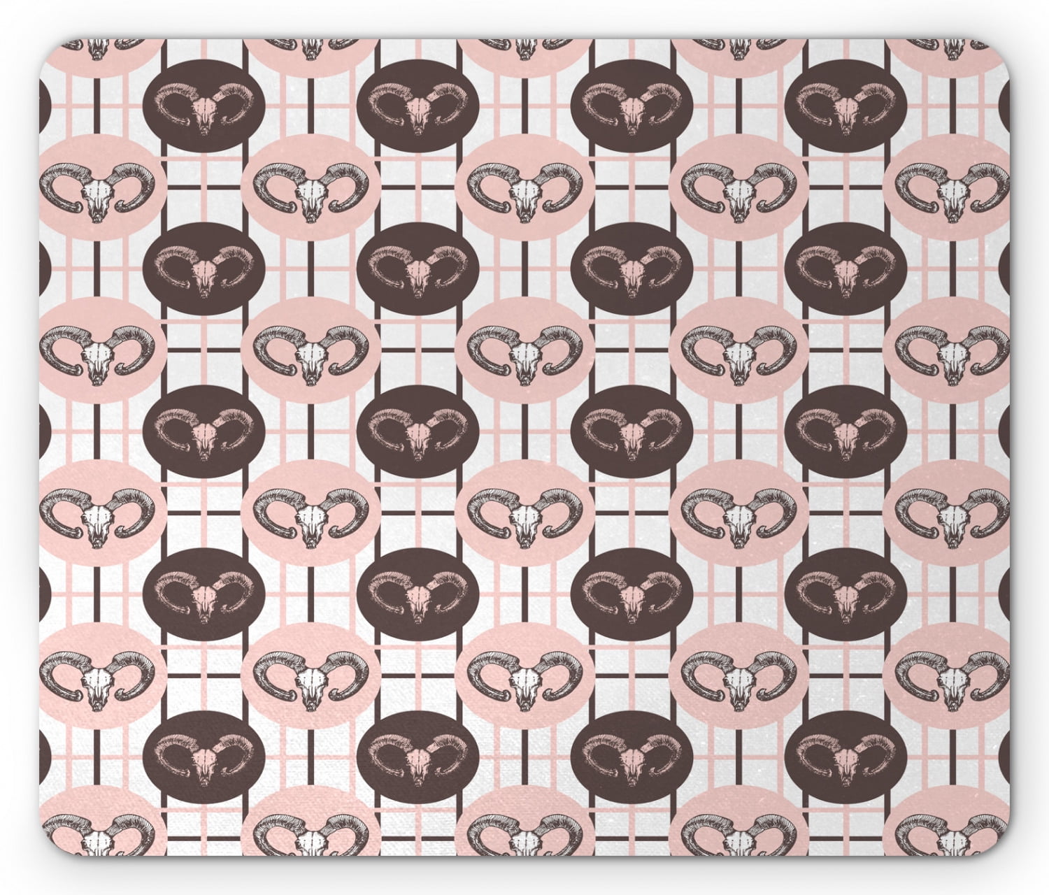 Goat Mouse Pad, Composition of Animal Faces in Circles on a Background ...