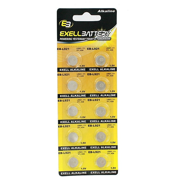 10pk Exell EB-L921 Alkaline 1.5V Watch Battery Compatible With AG6 ...