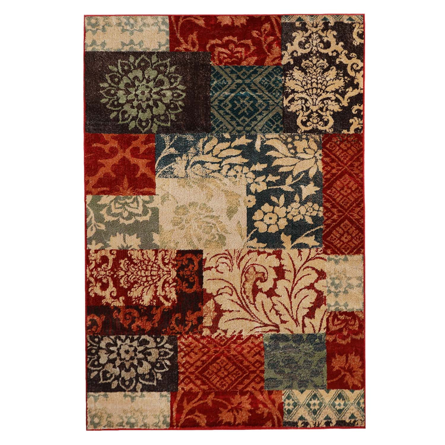 Superior Kennicot Elegant Floral Patchwork Indoor Area Rug, 4' x 6 ...