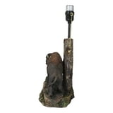 Rustic Western Plains Bison Buffalo Table Lamp on Sloped Rocks by Tree ...