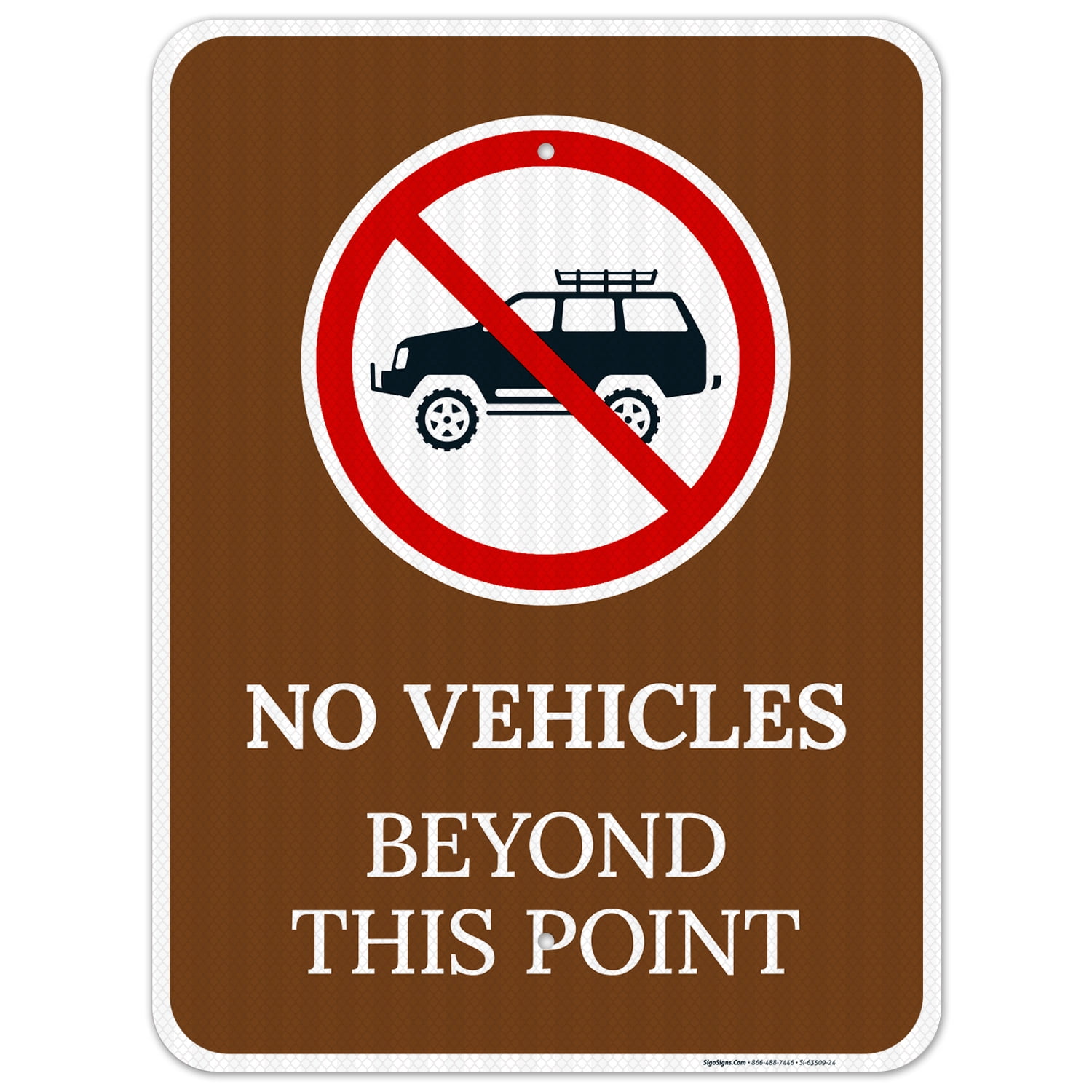 No Vehicles Beyond This Point With Symbol Sign, - Walmart.com