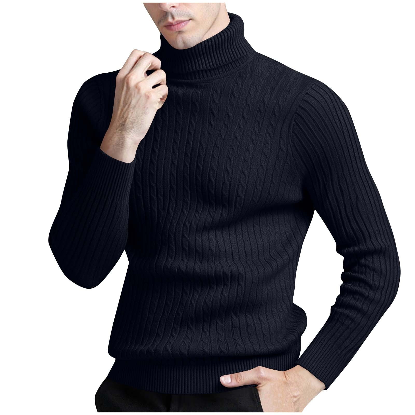 Click here for Fatyb Turtleneck Sweater For Men Long Sleeve Knitt... prices