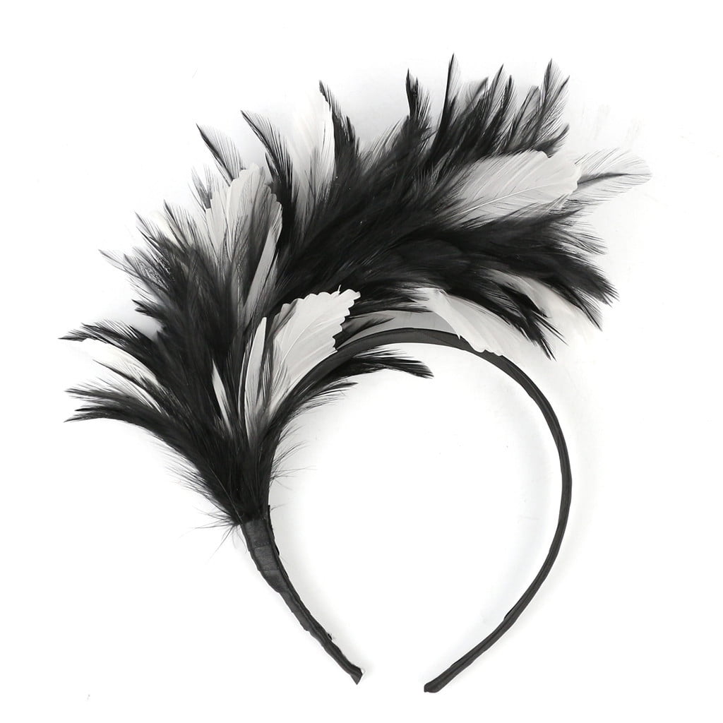 Flapper Headbands for Women Girls Vintage Colorful Headpiece Ostrich ...