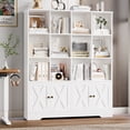 Homfa 12 Cube Double Wide Bookcase with Doors, 3 Tier Library Cabinet ...