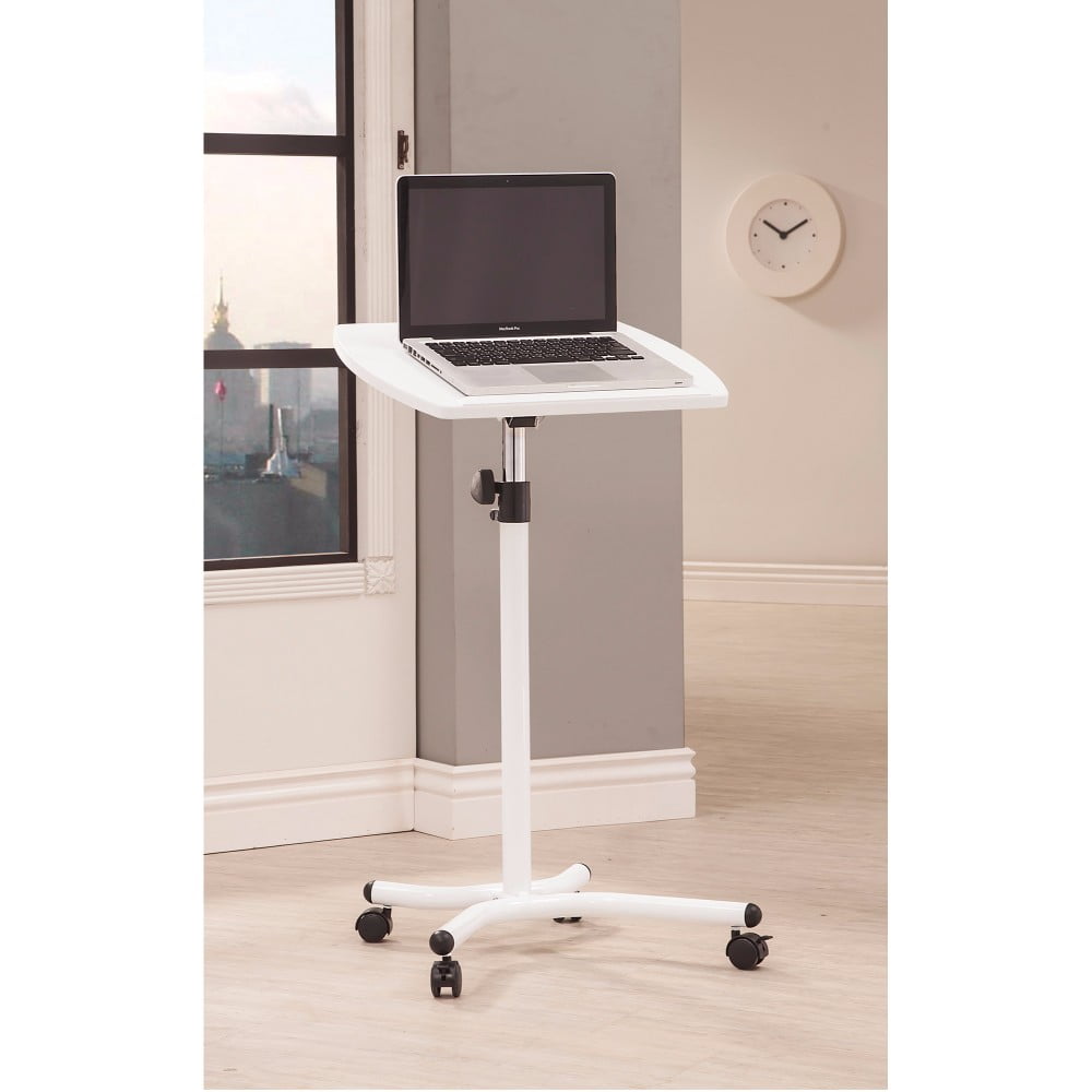 Stylish Metal Laptop Stand With Casters, White - Walmart.com