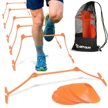 Yes4All Agility Cones Hurdle, Set 4 Green & 4 Orange Cones & 4 Green ...