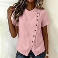 Baeitkot Women's Round-neck Top Women's Solid-color Round-neck Short ...