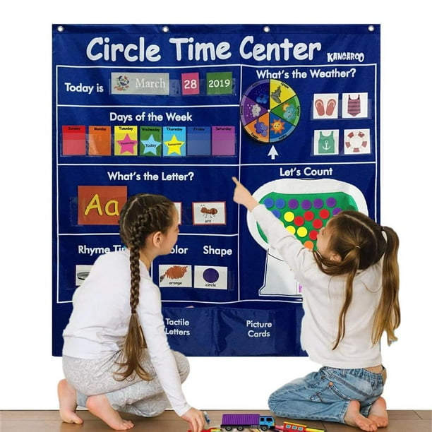 Tohuu Circle Time Classroom Pocket Chart Educational Pocket Calendar ...