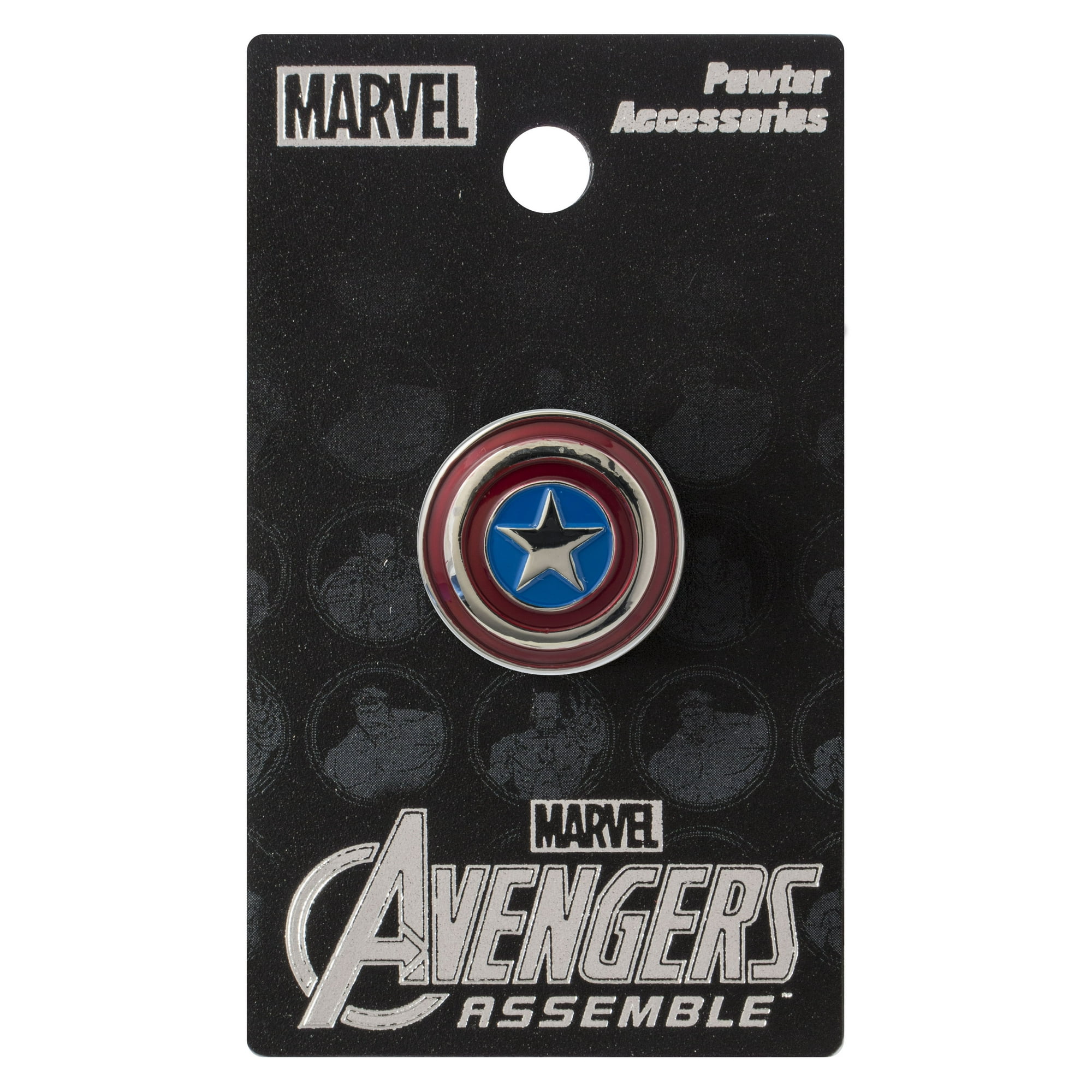Marvel Lapel Pin - Captain America Shield Pewter Colored New Licensed 68249 1