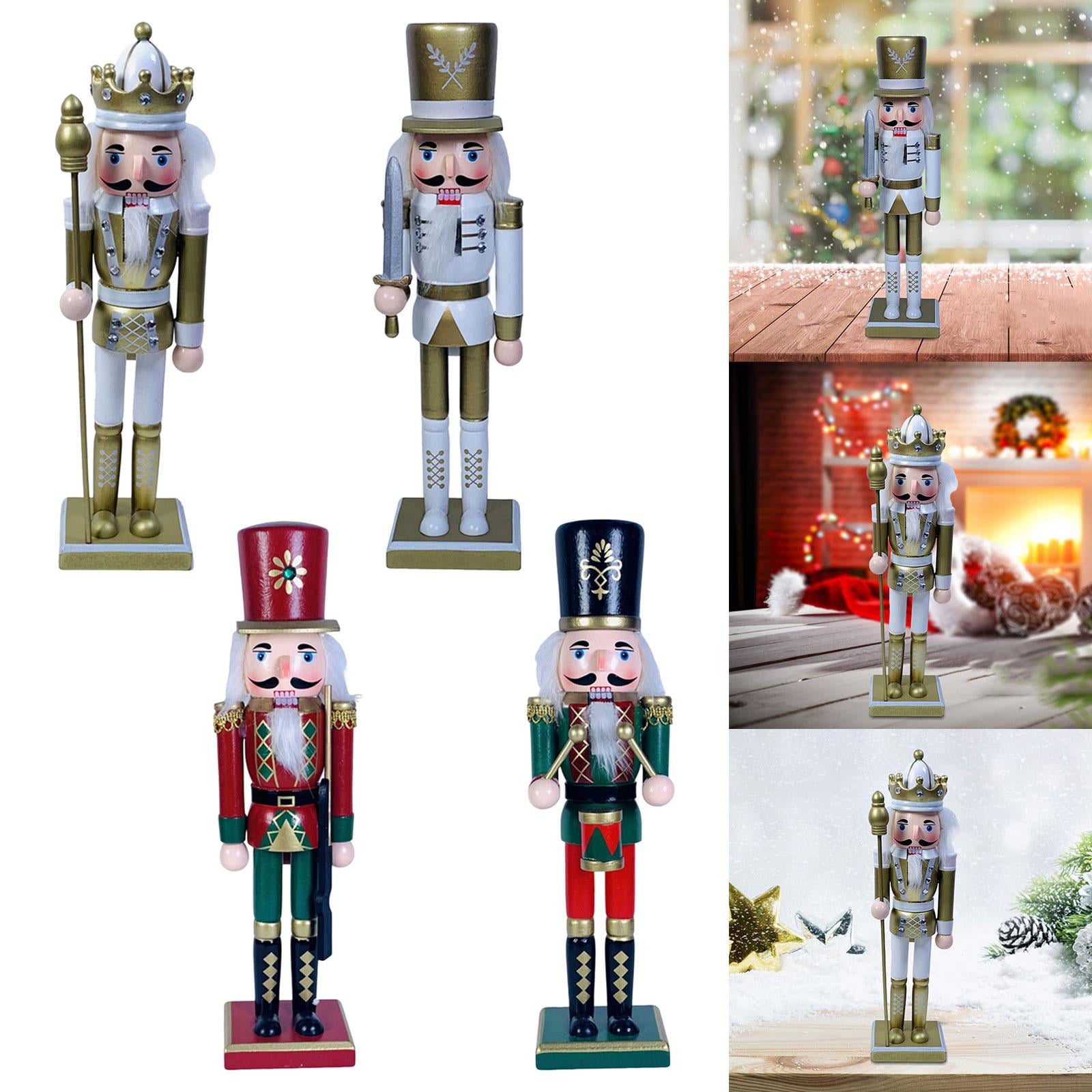 4 Pieces Christmas Ornament Nutcracker Soldier Figurine Scene Layout ...