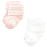 Hudson Baby Infant Girl Cotton Rich Newborn and Terry Socks, Pink Tan ...