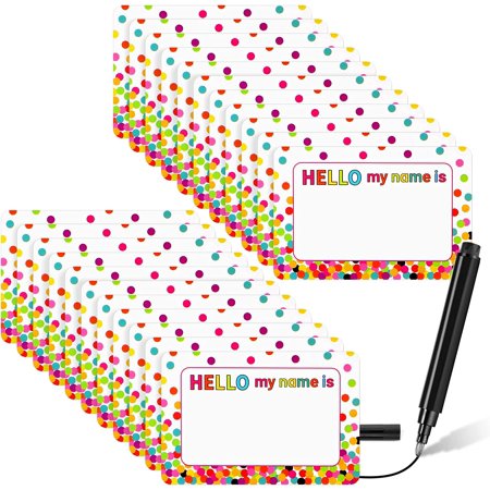 80 Pieces Cute Dots Name Tag Stickers for Kids Colorful Border Name ...