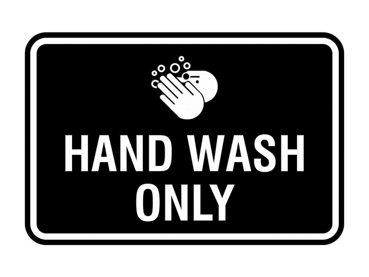 Classic Framed Hand Wash Only Sign (Black) - Medium - Walmart.com