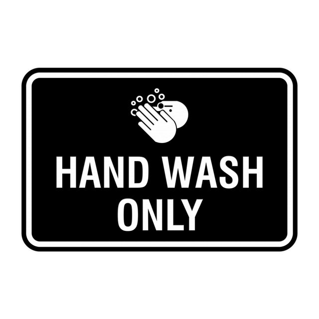 Classic Framed Hand Wash Only Sign (Black) - Medium - Walmart.com