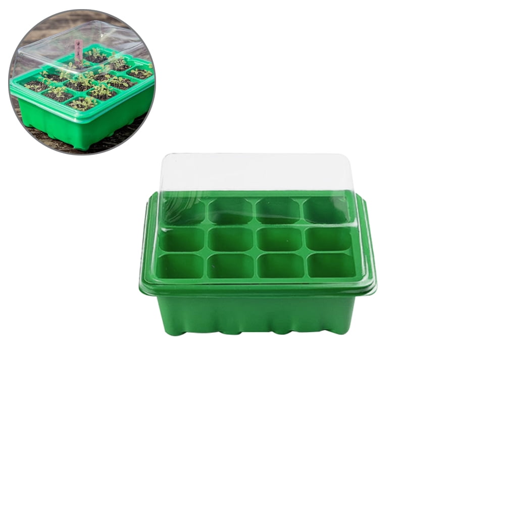 Seedling Tray Sprout Plate Nursery Pots Tray Lids Box for Gardening ...