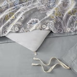 Gracie Mills Brant Damask 5-Piece Cotton Duvet Cover Set - GRACE-10483 ...