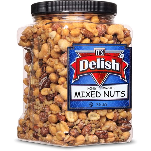 Honey Roasted Mixed Nuts by It's Delish, 2.5 LBS Reusable Jumbo ...