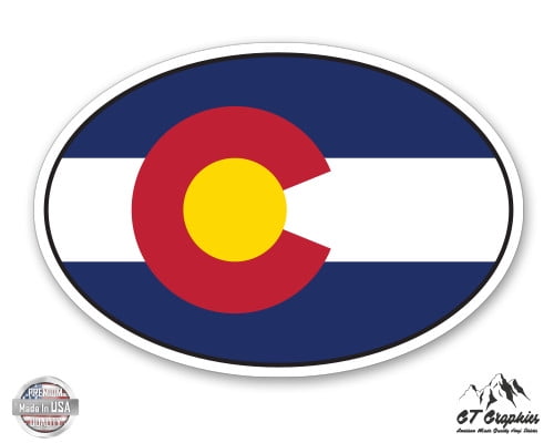 Colorado State Flag Oval - 8" Vinyl Sticker - For Car Laptop I-Pad ...
