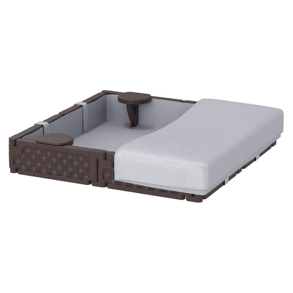 Qaba Sandbox for Kids, Outdoor Sand Pit with Cover, Built-in Seating ...