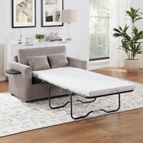 Harper & Bright Designs Pull Out Couch Bed with Mattress, Twin Size ...