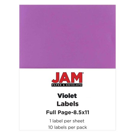 JAM Shipping Labels, Full Page Sticker Paper, 8 1/2 x 11 , Violet, 10 ...