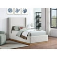 Bowery Hill Contemporary Cream Linen Textured Fabric Twin Bed - Walmart.com