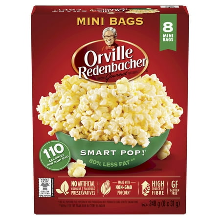 Orville Redenbacher Smart Pop! Mircowave Popcorn, 8 Mini Bags (6 x 31 g ...
