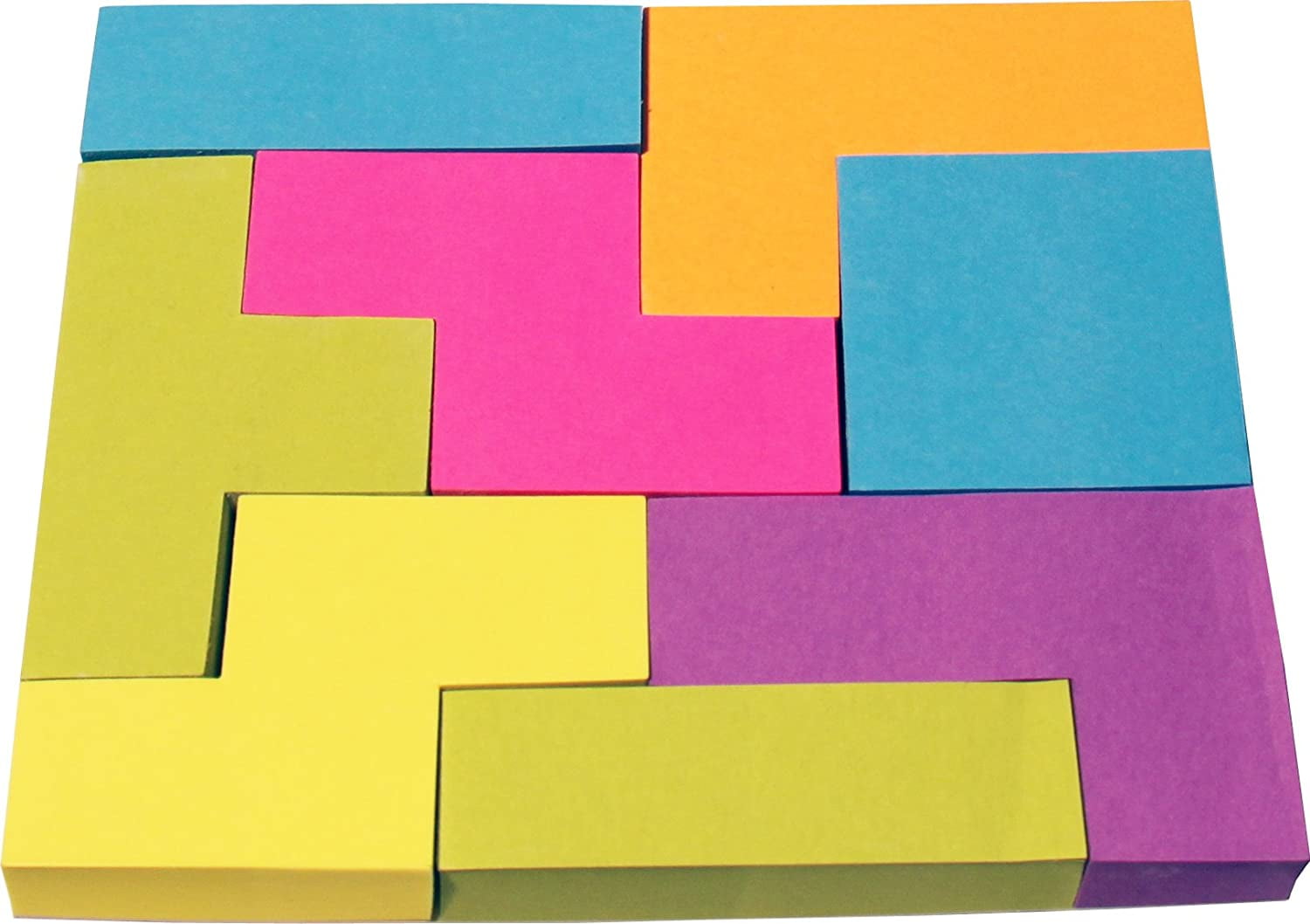 4A Shapes Sticky Notes,Puzzle,4 x 4 3/4 Inches,Neon Assorted,Self-Stick ...