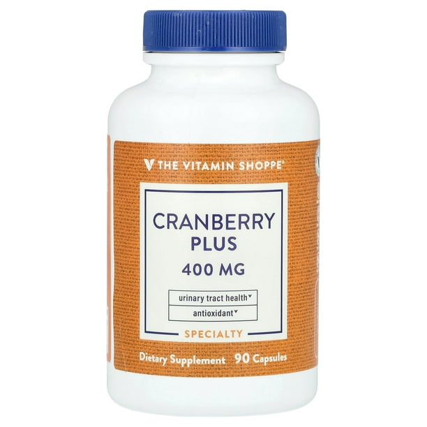 Suplemento The Vitamin Shoppe Cranberry Plus 400 mg 90 cápsulas ...
