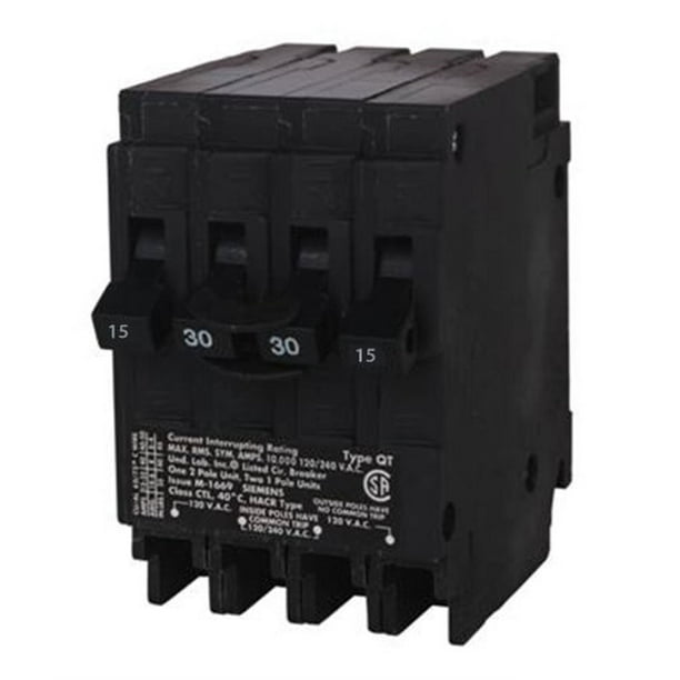 SIEMENS Q21530CT 30 Double Two 15-Amp Single Pole Circuit Breaker, As ...