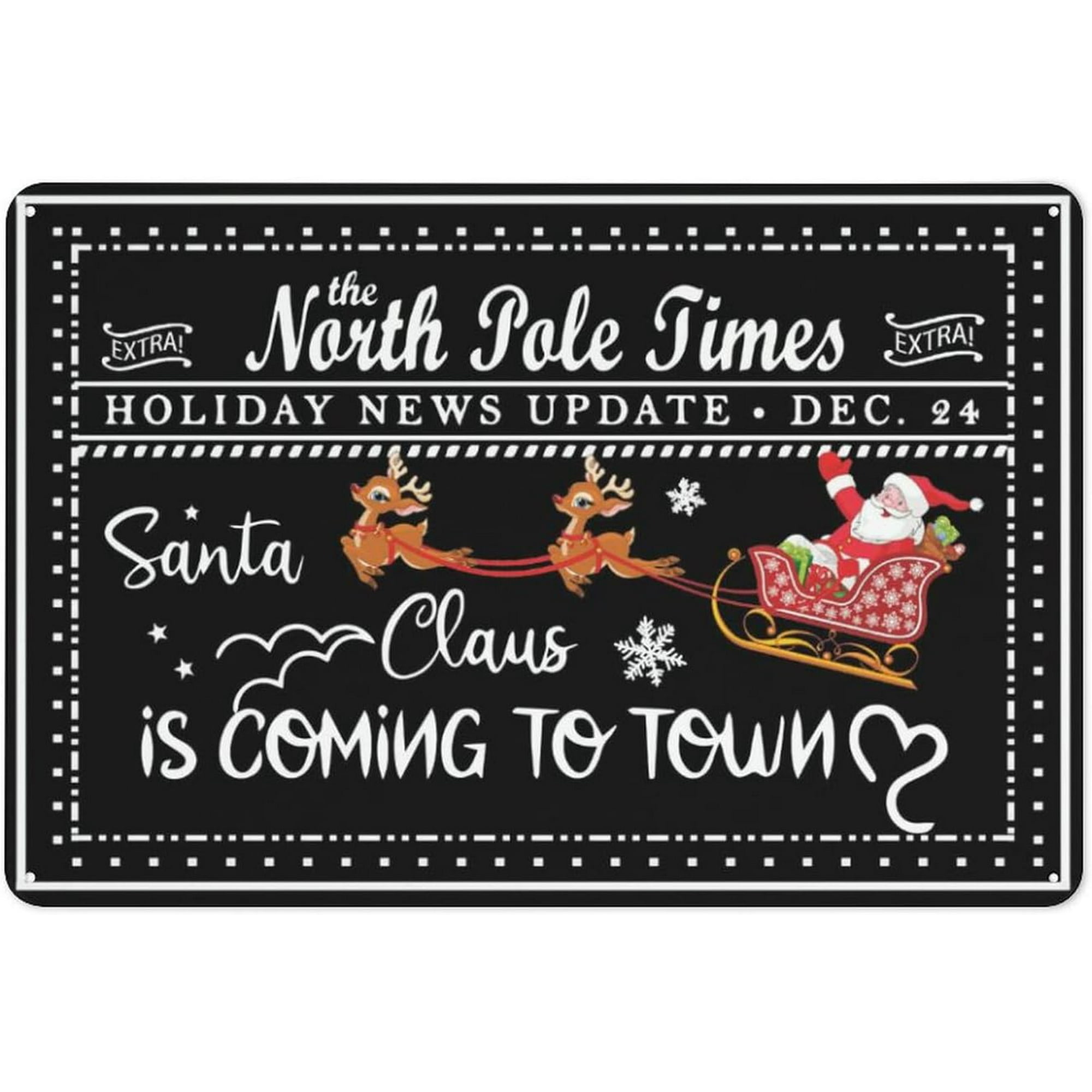 Click here for Aocisuki Santa Claus Is Coming To Town Metal Sign... prices