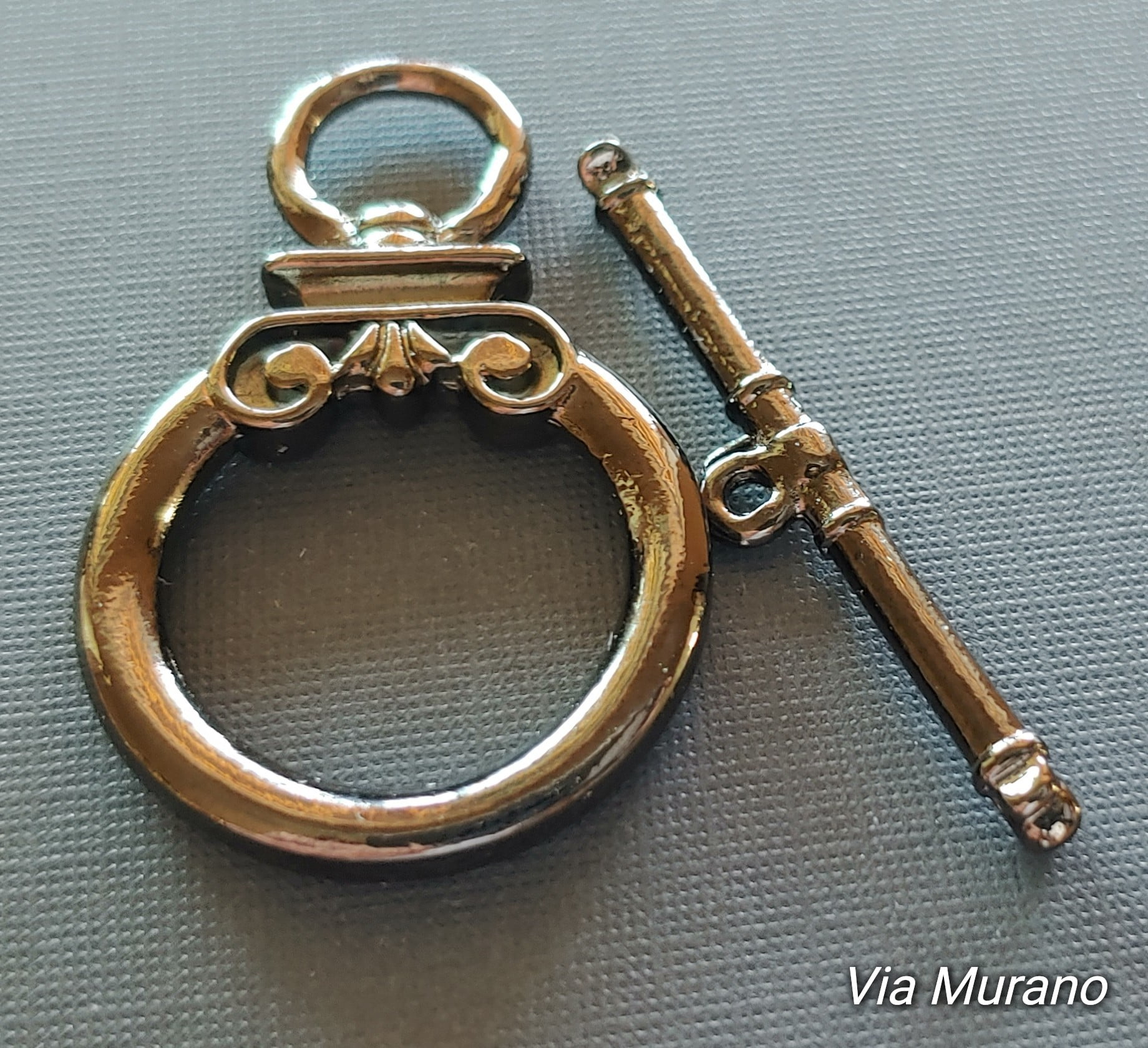 40x24mm Ionic Roman Toggle Clasp Finding Blackjack Black Nickel Plated ...