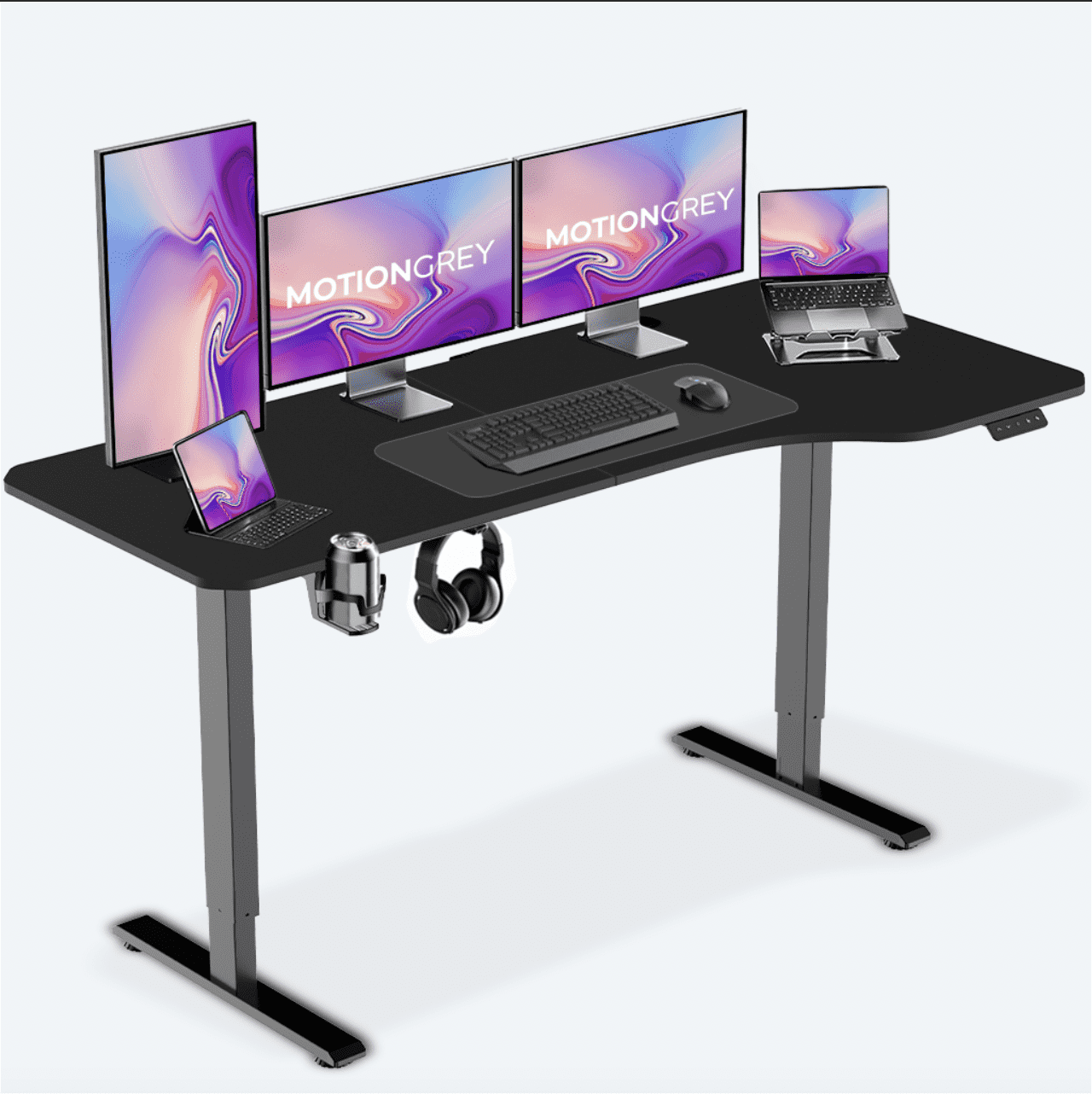 MotionGrey - Ergo2 XL Adjustable Right L-Shaped Electric Standing Desk ...
