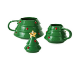 Hallmark Stackable Coffee Xmas Cups - Holiday Christmas Tree Mugs Set ...