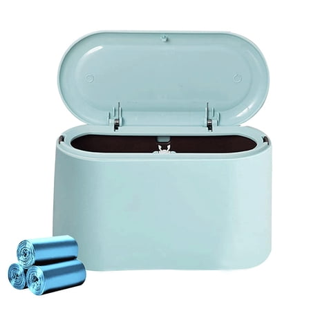 Tinkei Mini Trash Cans with Lid ,Press-Type Garbage Bucket with ...