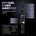 Four Spiral Flute Step Drill Bits,1/8"-1/2"(13 Step Size) Impact Unibit ...