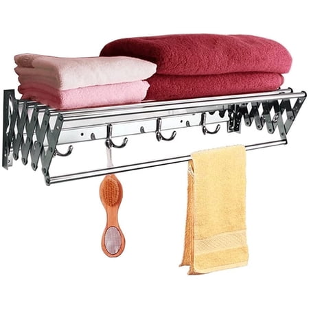 Wall Mount Drying Clothes Rack Folding Towel Bar Bail,Stainless Steel ...