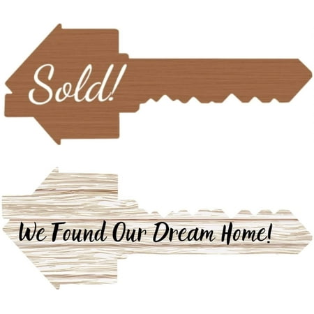 Real Estate Key Shaped Prop Sold Sign | One Sign Double Sided | Social ...