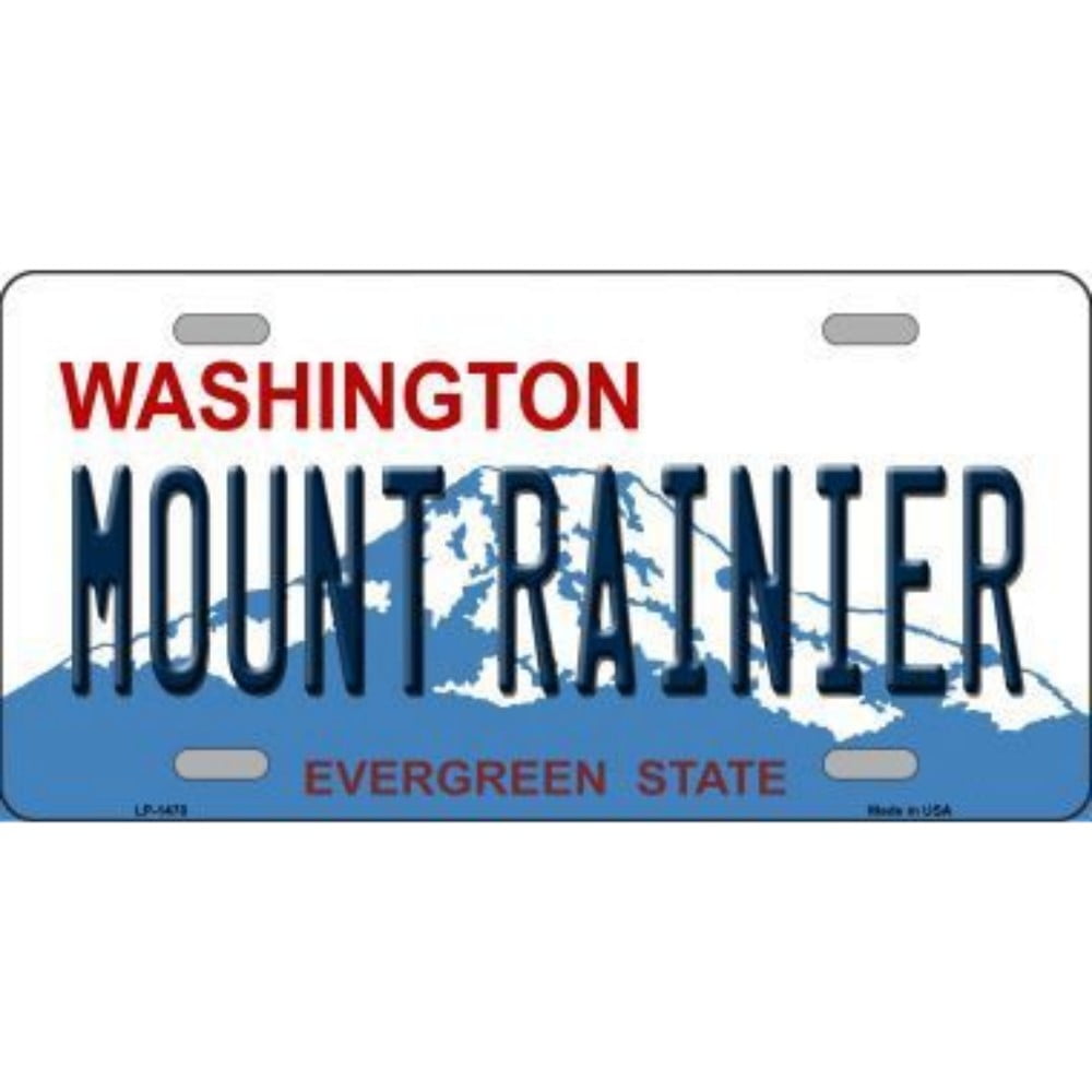 MOUNT RAINIER WA Novelty State Background Vanity Metal License Plate ...