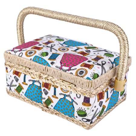 Domqga Sewing Basket, Fabric Craft Sewing Basket,Household Fabric Craft ...