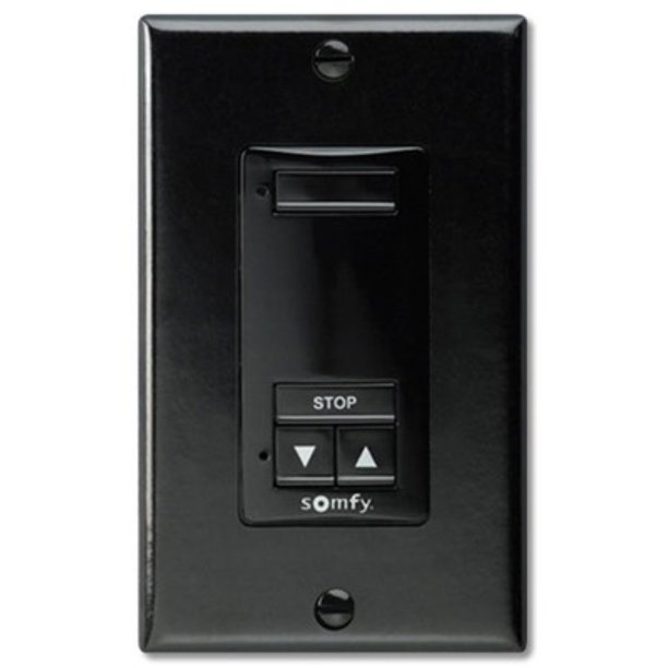 Somfy RTS Wirefree Decoflex Wireless Wall Switch, 1 Channel, Black ...