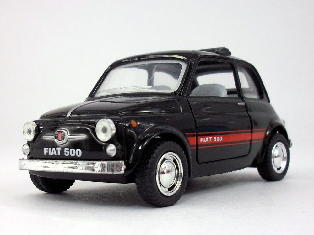 Classic Fiat 500 1/24 Scale Diecast Model - Black - Walmart.com